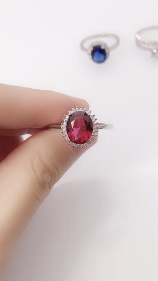 Genuine 925 Sterling Silver Royal Red Ruby and CZ Ring All Sizes | eBay UK