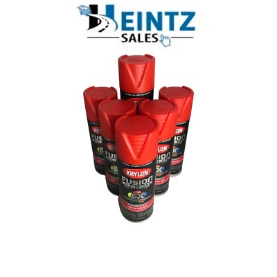 Krylon - 2756 (6 Pk) Matte Fire Red Spray Paint Fusion All in One Paint ...