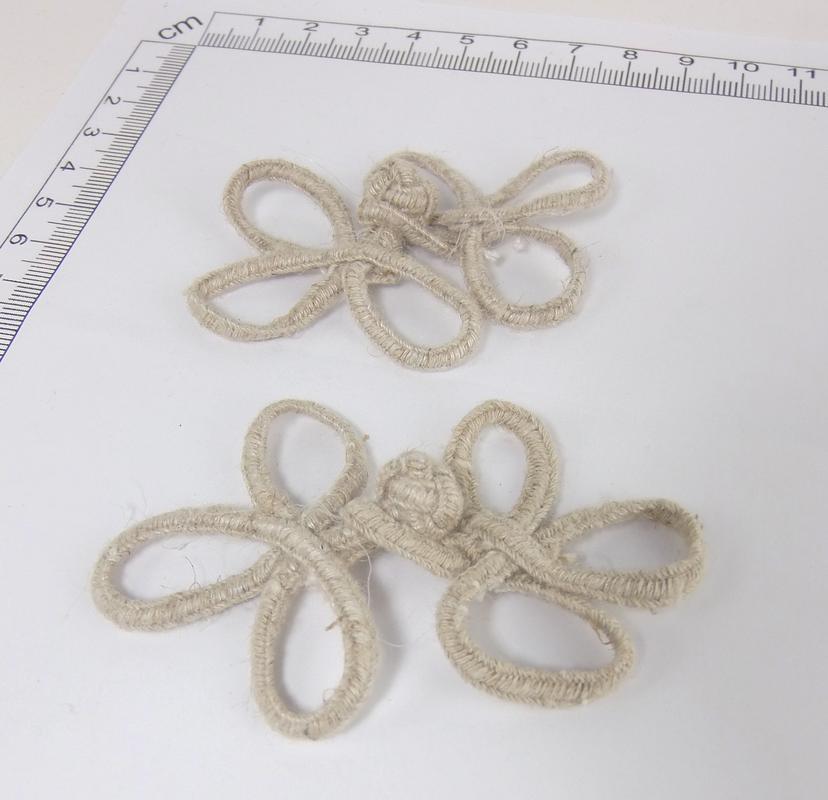 Frogs Button Closures- Natural Color Fibres - 3 loop Frogs- 2 Pair/pk ...