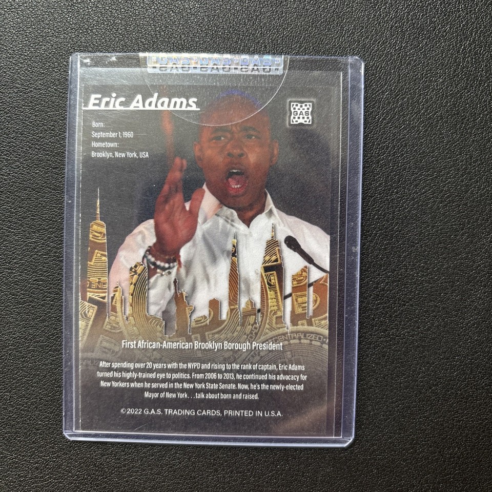 G.A.S Trading Card series 2 #5 Mayor Eric Adams Base Card NTWRK x GAS ...