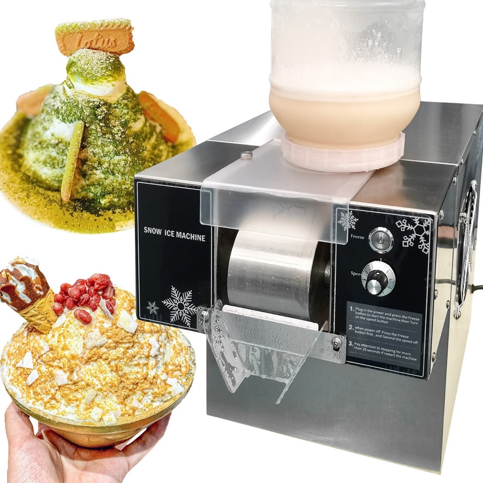 80kg/24H Korean Shaved Ice Machine Snowflake Ice Maker Commercial Bar ...