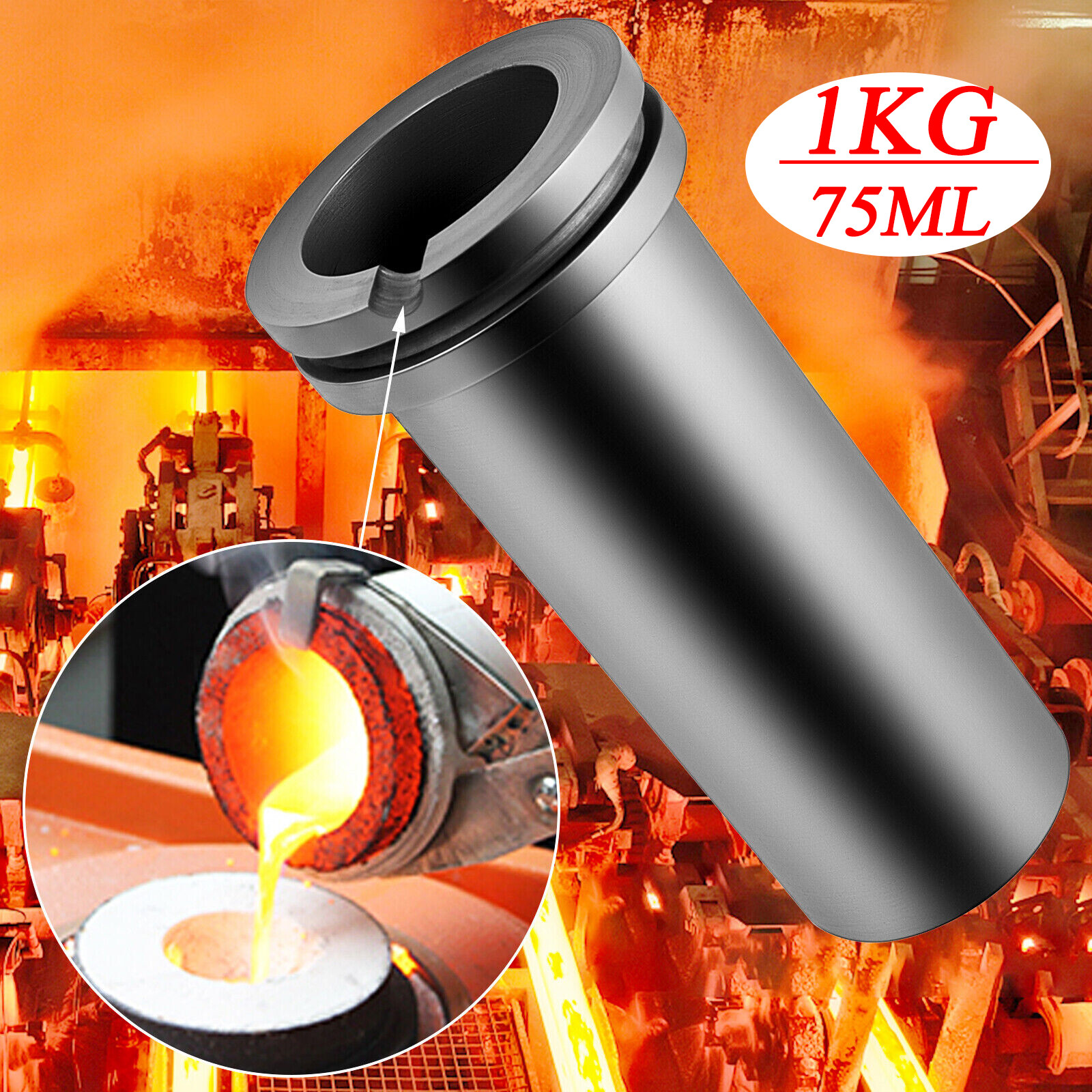 1kg Melting Graphite Crucible High-Temperature Gold Silver Smelting ...