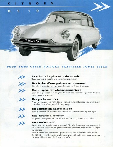 Citroen DS19 1955 French market colour sales Brochure/leaflet | eBay