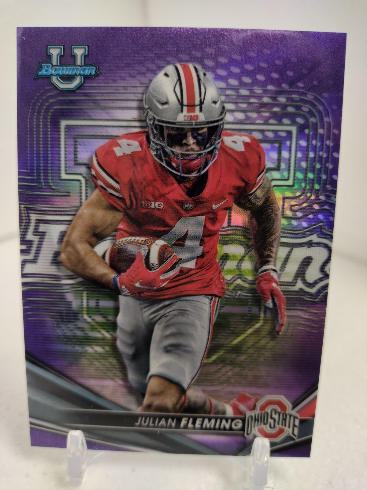 JULIAN FLEMING #/250 PURPLE Refractor 2022 23 Bowman's Best NCAA ...
