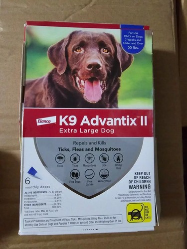 K9 Advantix II Flea Tick Treatment - 6 Pack for Extra Large Dogs Over ...