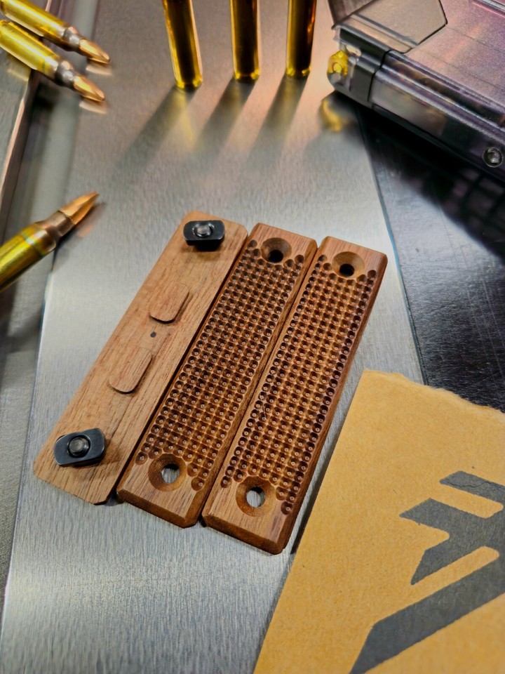 Wood M-lok & Keymod Rail Cover, MICRO DOT Texture - WALNUT, Made In USA ...