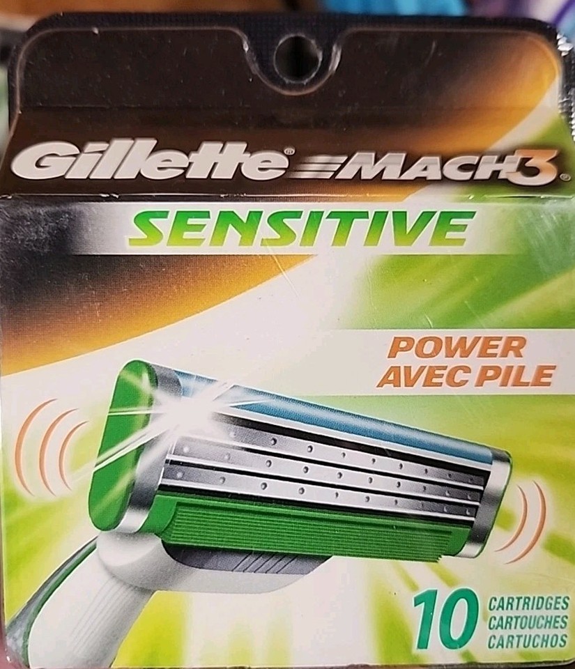 Gillette Mach 3 Sensitive Power Razor Blades 10 Cartridges New | eBay