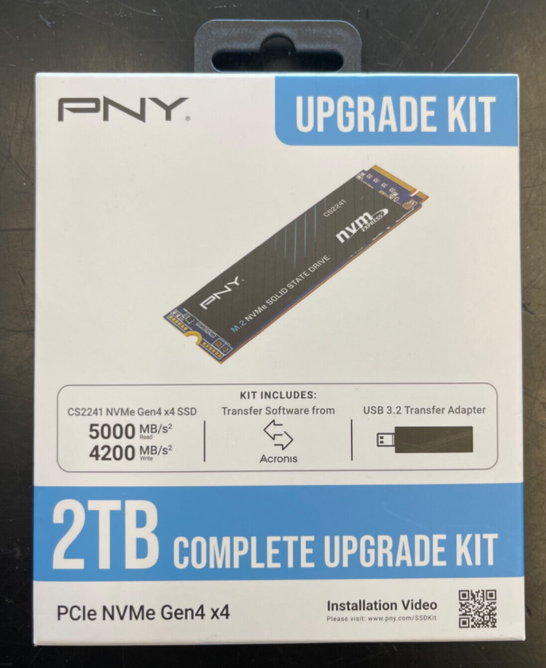 PNY 2TB M.2 NVMe Gen4 x4 Internal SSD Upgrade Kit with Transfer Adapter ...