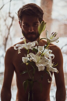 [M627] Male Model Showing Off Body To Viewer Fine Art Hunky Physique | eBay