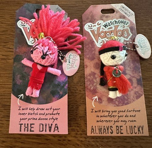 WATCHOVER VOODOO DOLLS LOT of 2 ALWAYS BE LUCKY DIVA NEW IN PACKAGES ...