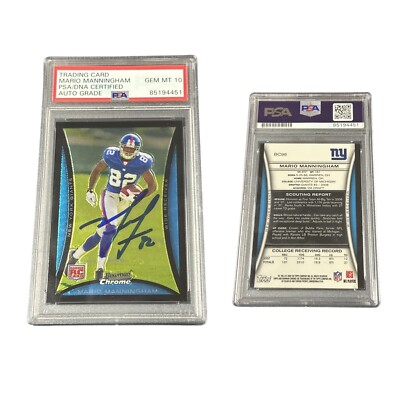 2008 Mario Manningham Bowman Chrome Rookie #BC98 PSA GEM MT 10 Auto | eBay