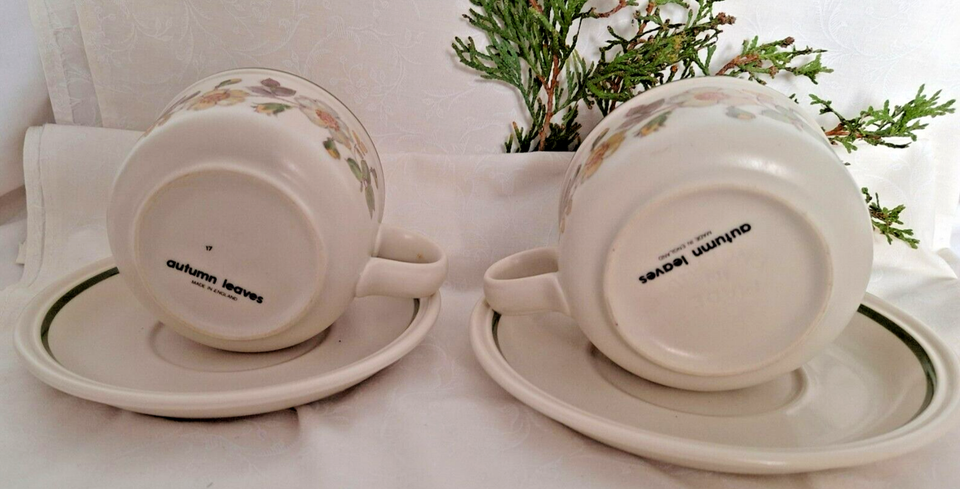 Vintage Marks & Spencer Pair of Cups & Saucers in the Iconic Autumn ...
