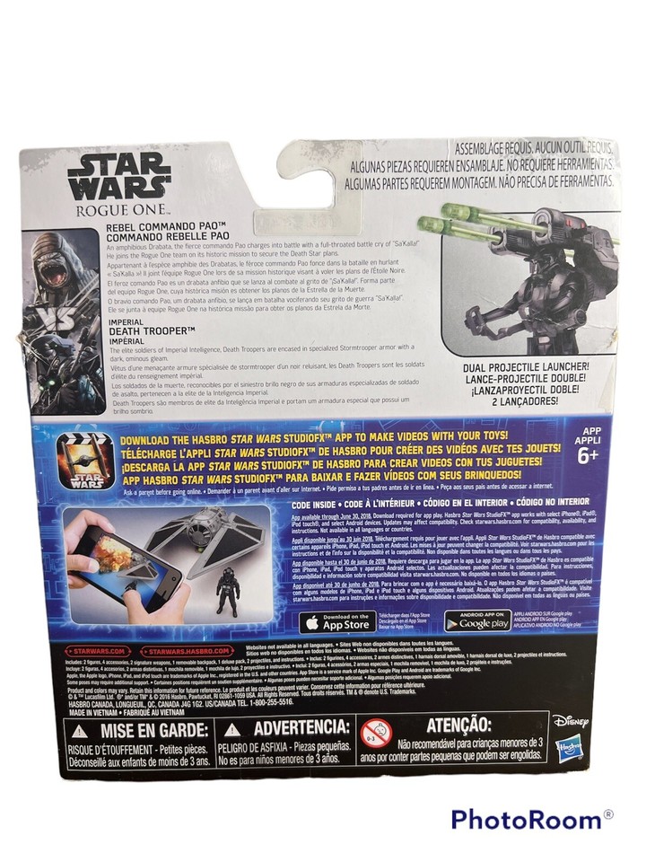 Star Wars Rogue One Rebel Commando Pao vs Death Trooper 3.75" Figure 2 ...