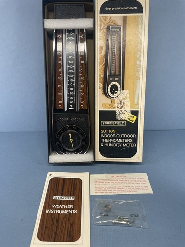Vintage Springfield Sutton Indoor-Outdoor Thermometer And Humidity ...