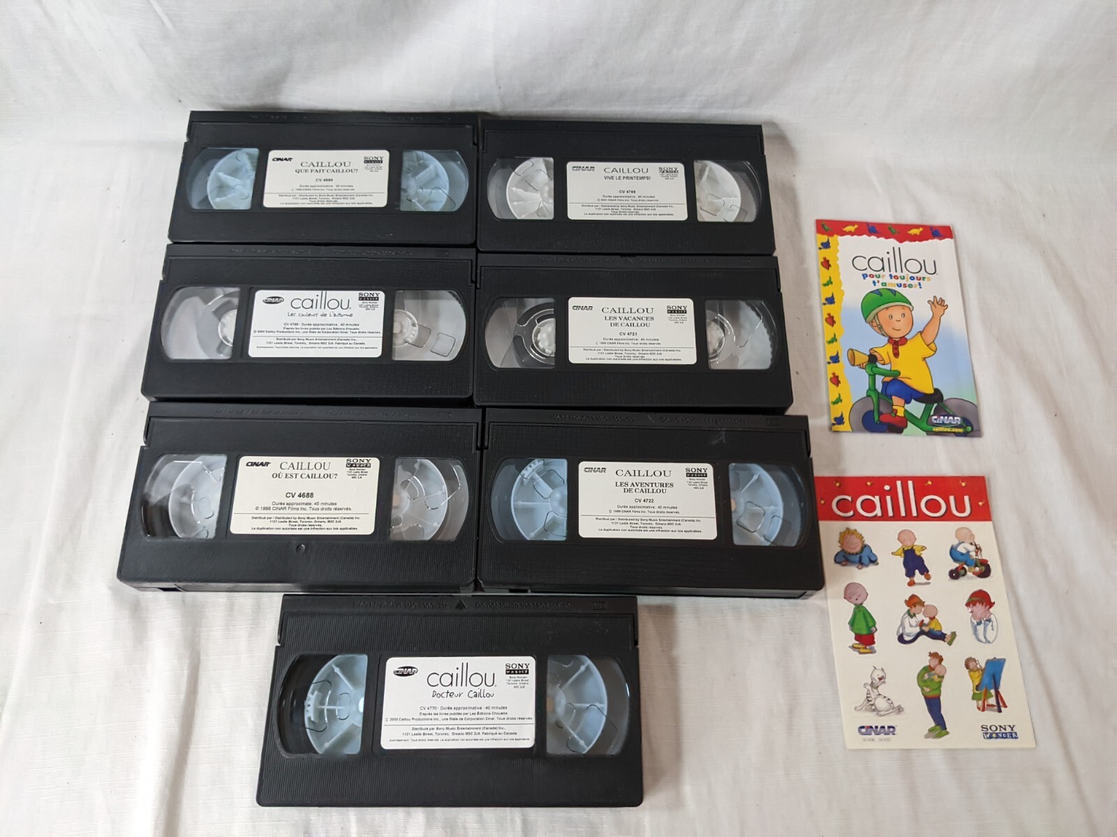 7x Caillou VHS Lot - French Language - Docteur, L'Automne - Canadian ...