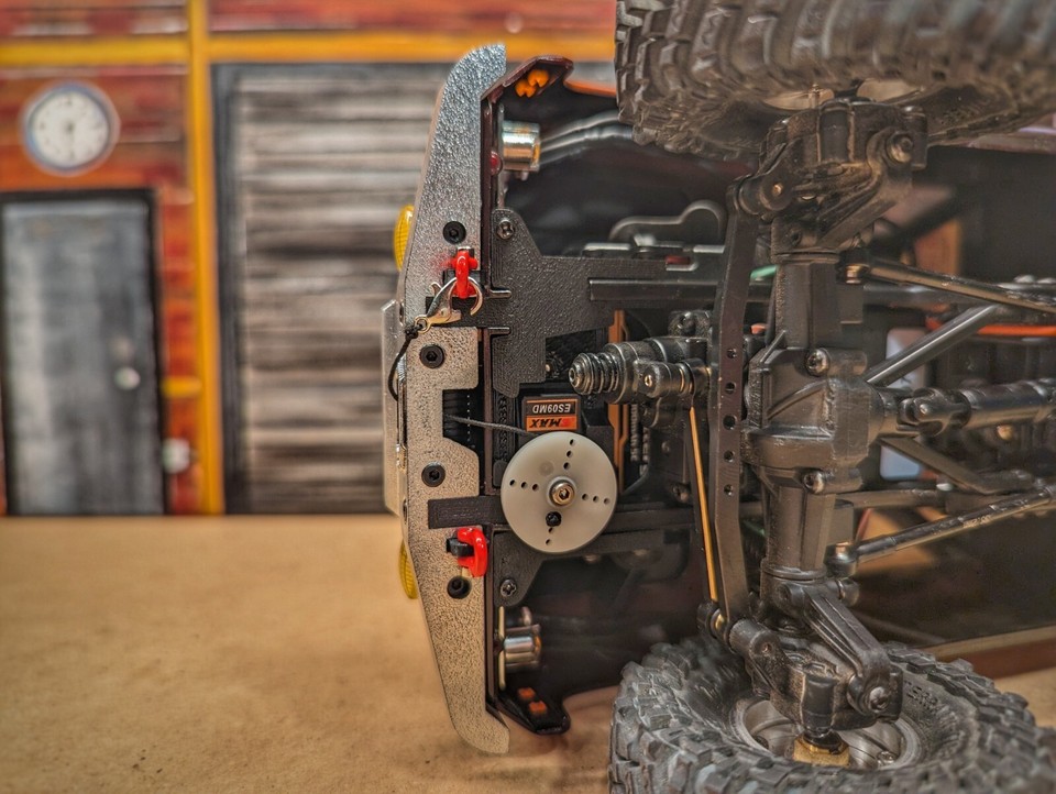 FMS FCX18 K10 Functional Winch Bumper Kit & Mount for Servo Winch McCue RC | eBay