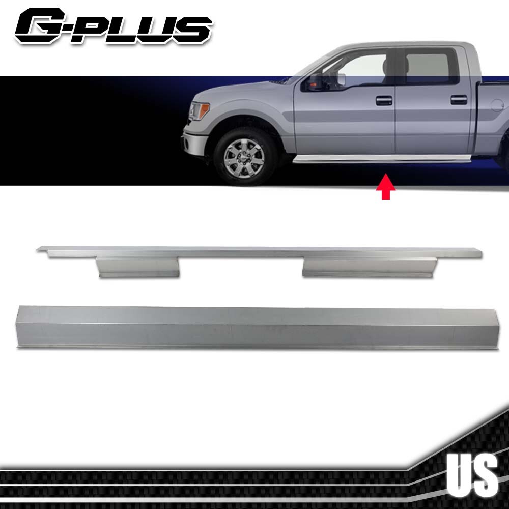 Fit For 2009-2014 Ford F-150 4-Door Slip-on Rocker Panels Left & Right ...
