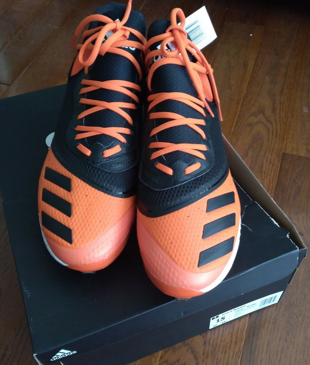 NEW Adidas Men's Icon V Bounce Orange Black Baseball Cleats Sz 15 FREE ...