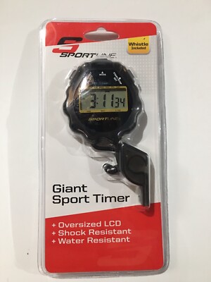 Sportline Giant All Purpose Sports Timer Stopwatch w/ Whistle Water ...