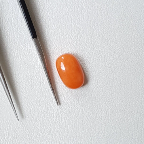 Japanese Natural Handmade Undyed Coral Vintage Loose Orange Color Oval ...