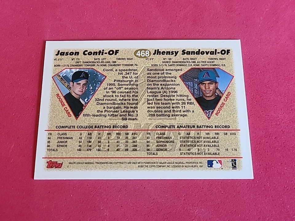 1997 Jason Conti - Jhensy Sandoval ROOKIE RC Topps #468 | eBay
