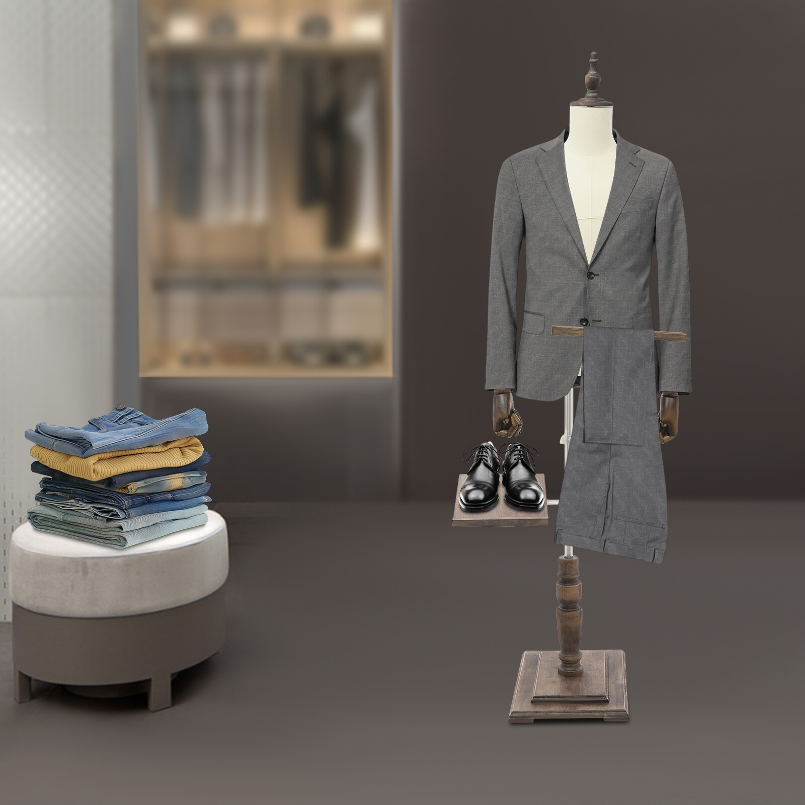 Male Clothing Display Rack Store Male Clothing Display Props Height ...