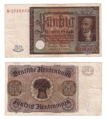Banknote 50 Rentenmark 1934 Rosenberg Nr. 165 (108165) | eBay