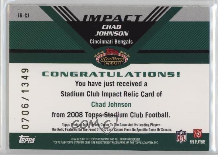 2008 Topps Stadium Club Impact Relics /1349 Chad Johnson #IR-CJ | eBay