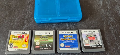 4x nintendo ds games & holder pokemon dragon ball z avatar monster ...