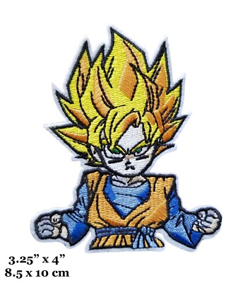 Dragon Ball Z Series Goku Super Saiyan Form Embroidered Iron On Patch ...