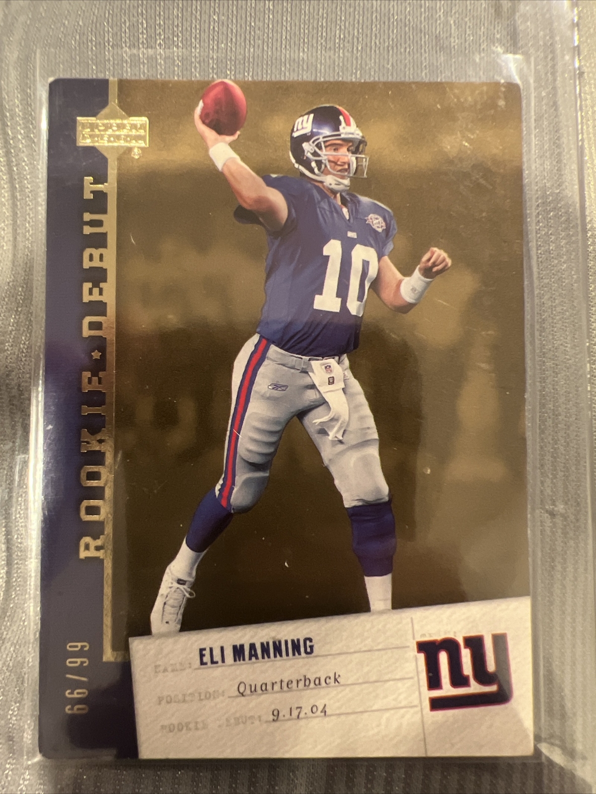 2006 Upper Deck Rookie Debut - Gold #63 Eli Manning /99 for sale online ...
