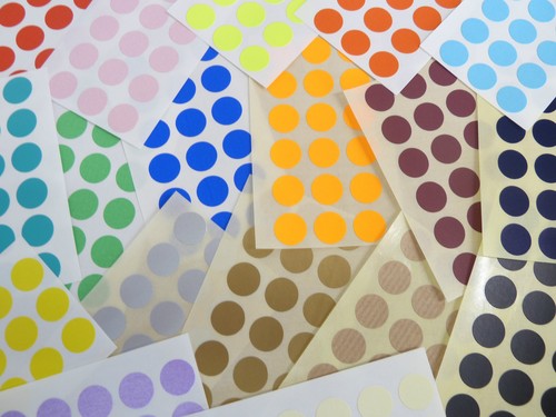 13mm Round Colour Code Stickers - Packs of 72 Coloured Circular Sticky ...