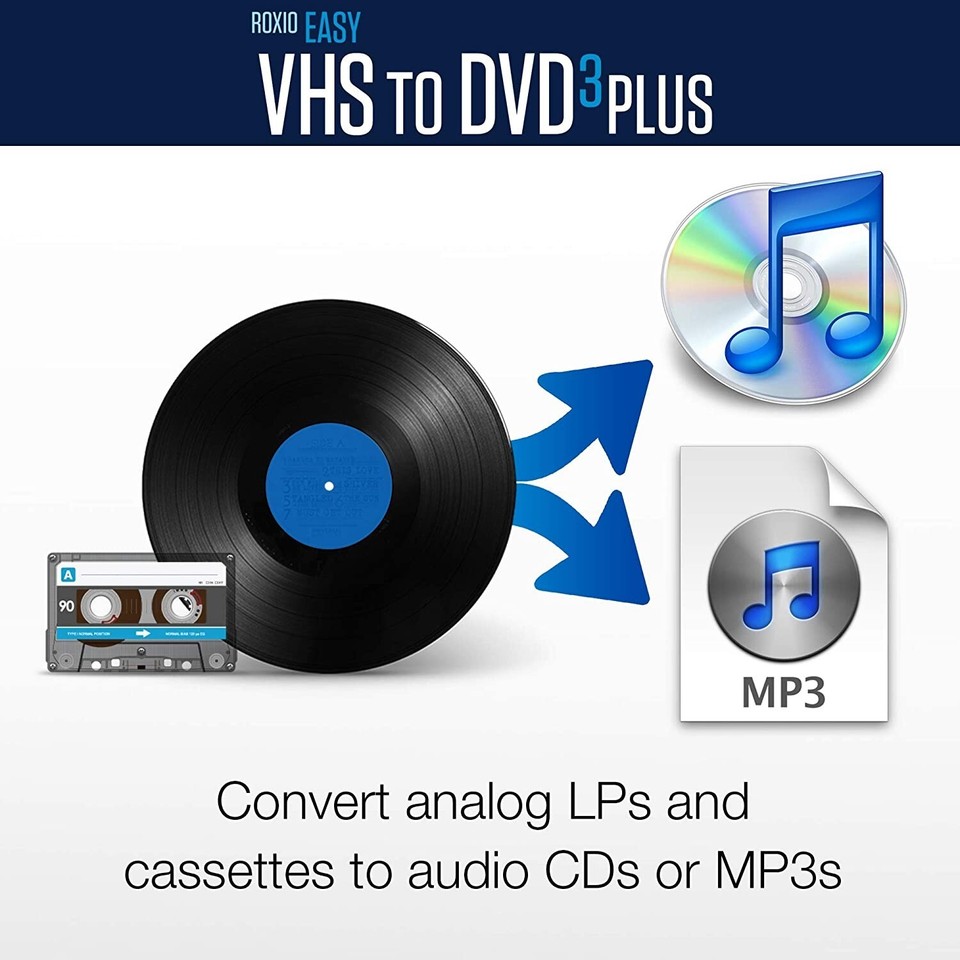 Easy VHS to DVD 3 Plus-VHS, Hi8, V8 Video to DVD or Digital Converter ...