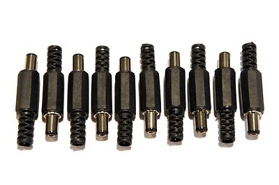 (10) Pack of Male DC Power Barrels ID 2.1mm x OD 5.5mm x 9mm Length ...