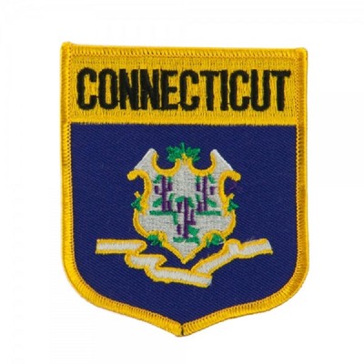 CONNECTICUT STATE SHIELD FLAG EMBROIDERED PATCH - IRON-ON - NEW 3.5 ...