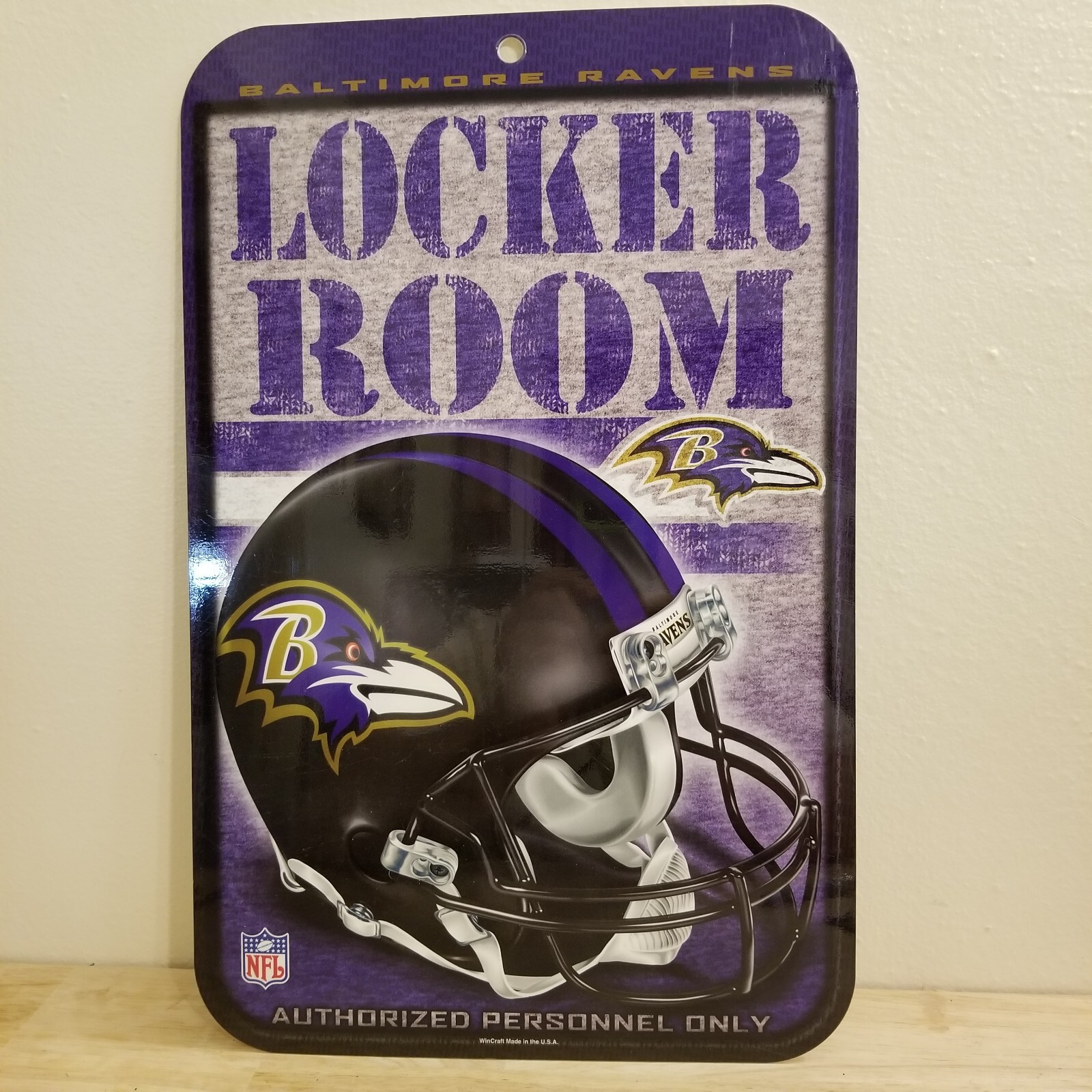 Baltimore Ravens Locker Room 16x10 Inches Plastic Sign, Man Cave Wall ...