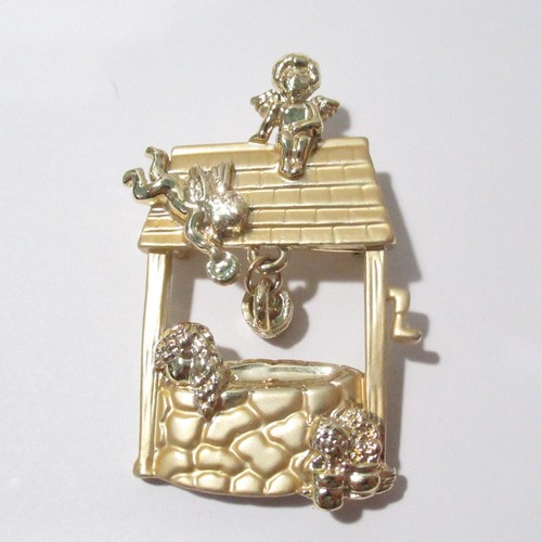 Angels Vintage Wishing Well Brooch Pin Dangle Accent | eBay
