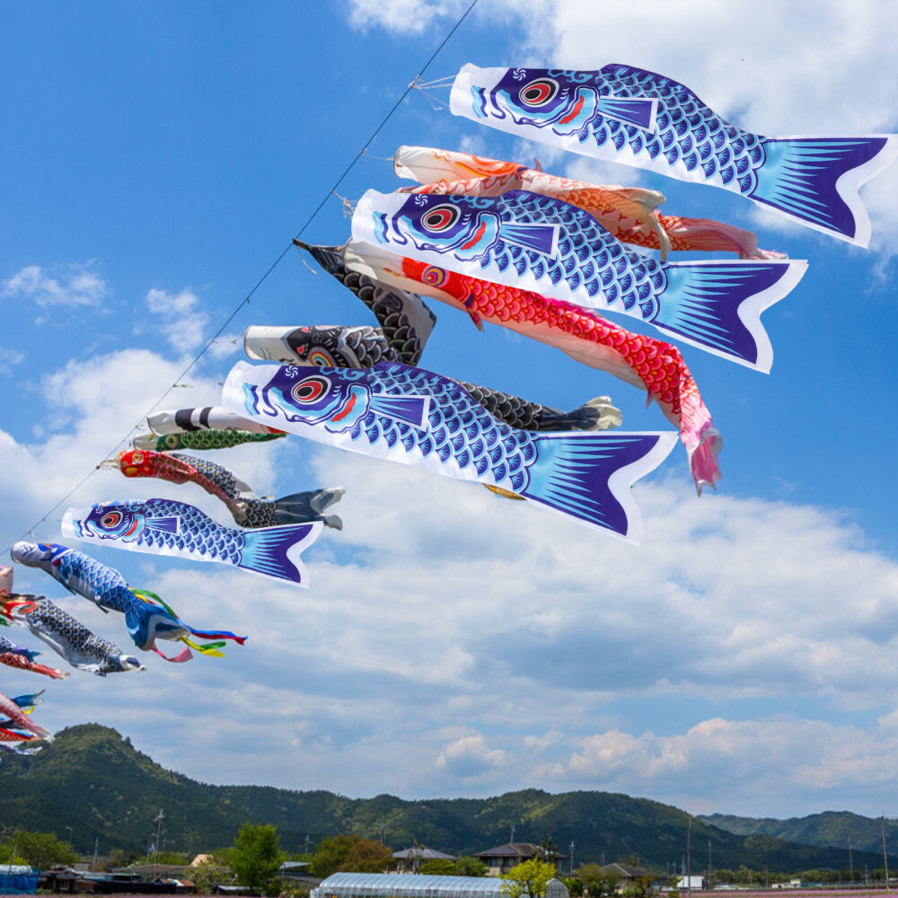 3Pcs japanese fish flag Windsocks Japan Windsock Fish Hanging Decor | eBay