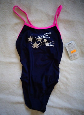 Maru Girl's Shooting Stars Fly Back Swimsuit - Navy - 28"/Age 9-10 BNWT ...