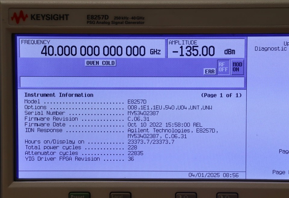 Keysight E8257D PSG Signal Generator 250kHz-40GHz opt 540/1E1/1EU/UNT/UNW/008 | eBay