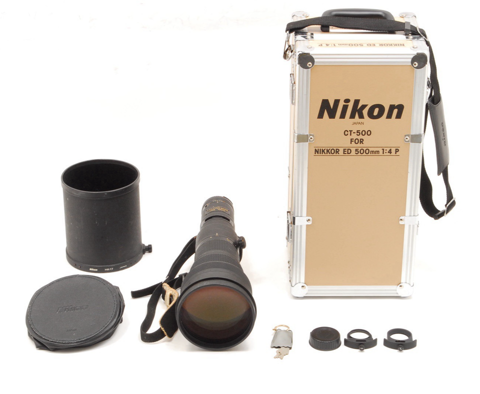 🎦【 Exc+5 in Trunk 】Nikon Ai-s Nikkor 500mm f/4 P ED MF Lens w/Hood From ...
