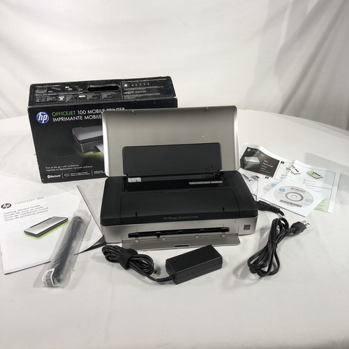 HP Officejet 100 Mobile Inkjet Printer W/ USB Cable, Battery and Power ...