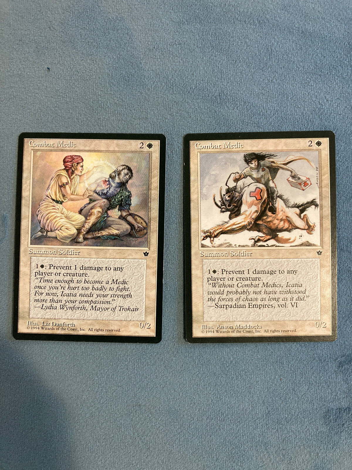 Combat Medic, 2x mixed art, Fallen Empires, MtG Magic the Gathering | eBay