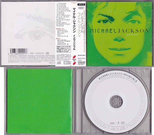 Michael Jackson INVINCIBLE CD Album Vert Green Grün Cover Collector ...