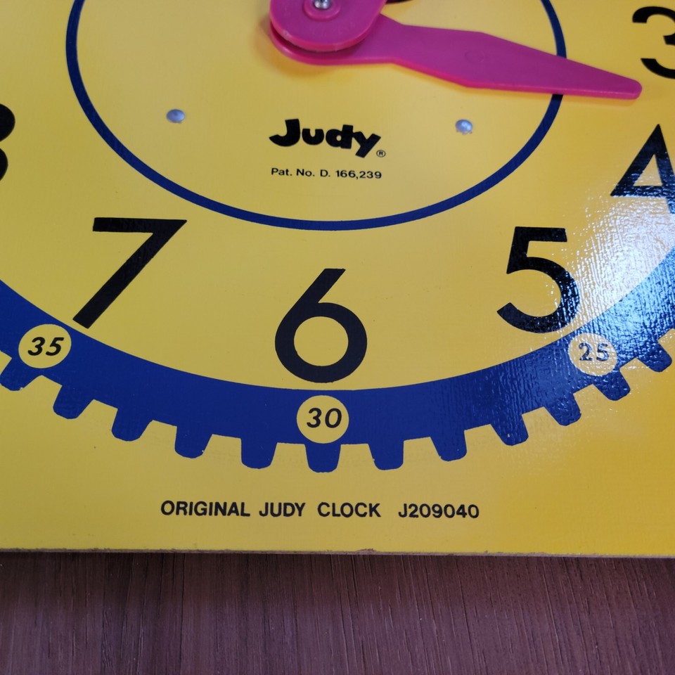 Vintage Original JUDY CLOCK Large J209040 Teach Time Home School 13" | eBay