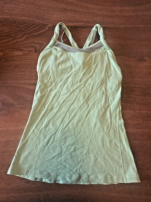 Lululemon Stash N Run Tank Top Sz 6 Mint Green Criss Cross Strappy ...