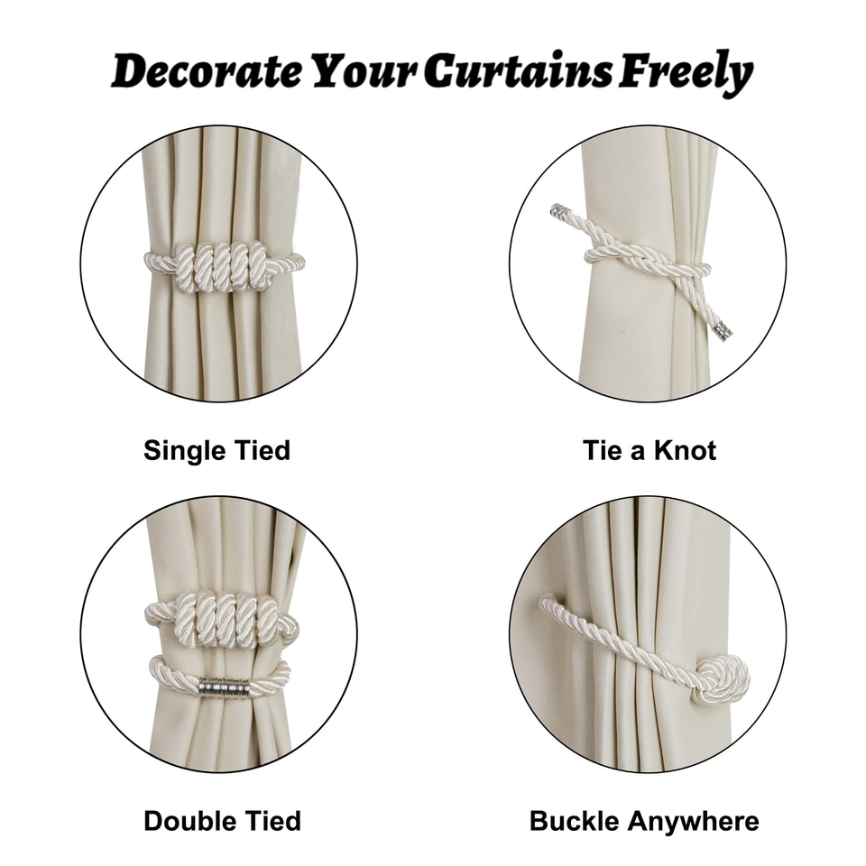 1 Pair Magnetic Curtain Tie Backs Tieback Clips Buckle Holder Home ...