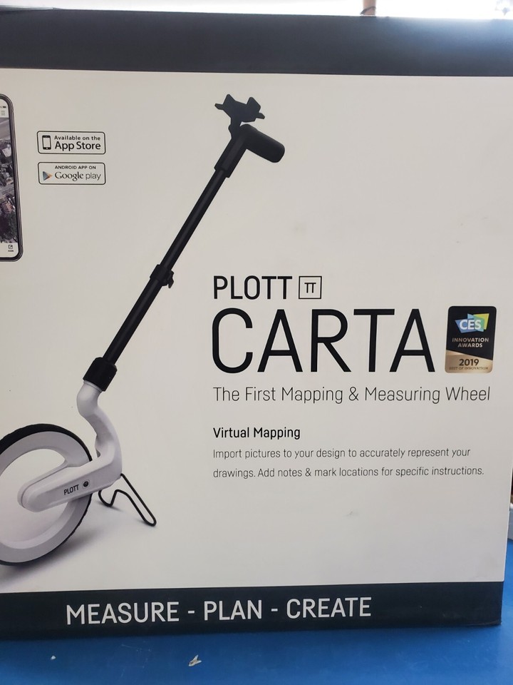 Plott Carta Smart Bluetooth Digital Measuring Wheel - White Uses Your ...