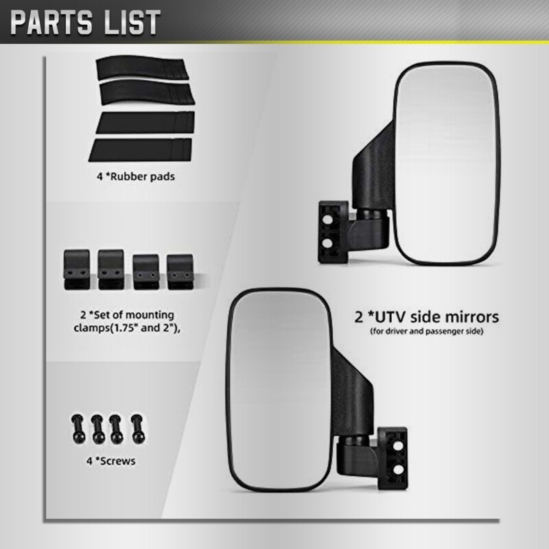 UTV Glass Folding Side View Glass For 1.6“-2“ Roll Bar Cage Club Car | eBay