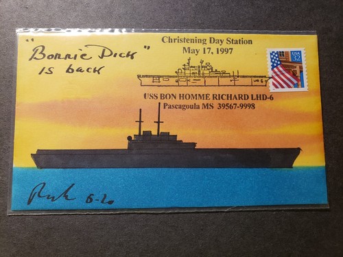 USS BON HOMME RICHARD LHD-6 Naval Cover 1997 ROGAK HAND-DRAWN ...